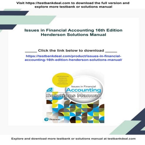 Issues in Financial Accounting 16th Edition Henderson Solutions Manual ...