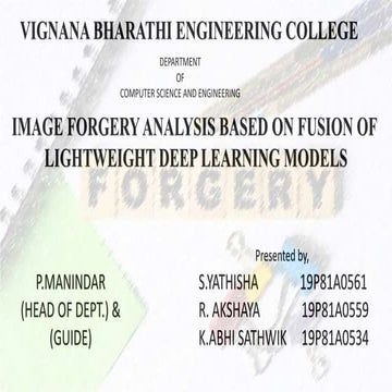 Image Forgery Detection Using Deep Learning Ppt