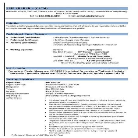 Asif Shahab CSCM - Resume | DOCX