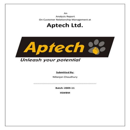 61670761 project-on-crm-of-aptech-ltd | PDF