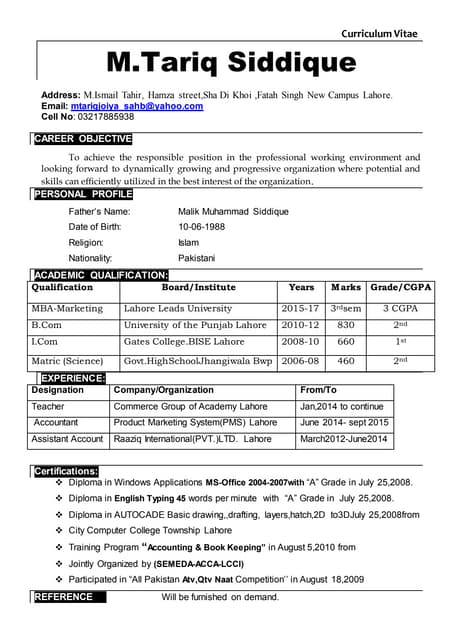 shahid cv (2) (1) | DOCX | Religion & Spirituality