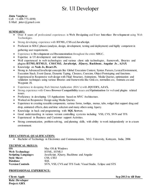 Front-end UI Developer | DOCX