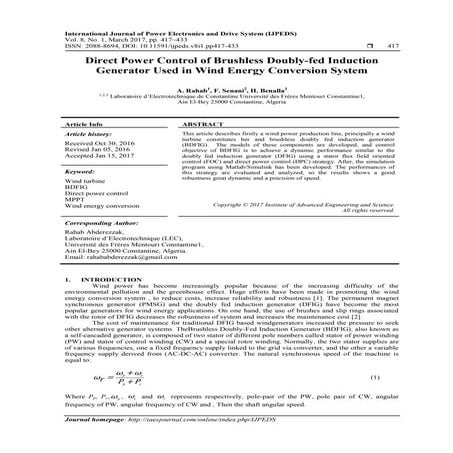 Direct Power Control of Brushless Doubly-fed Induction Generator Used ...