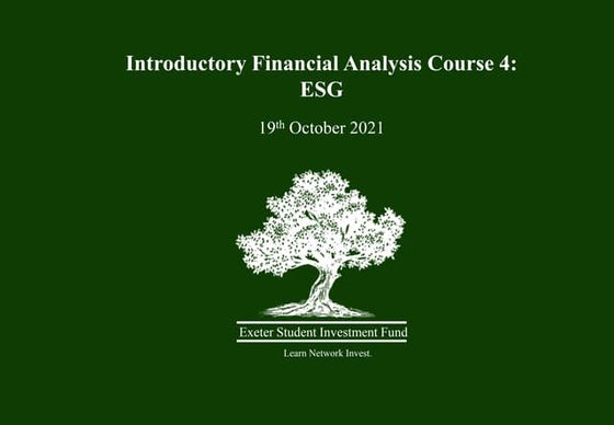 ESG Explained - Introduction | PDF