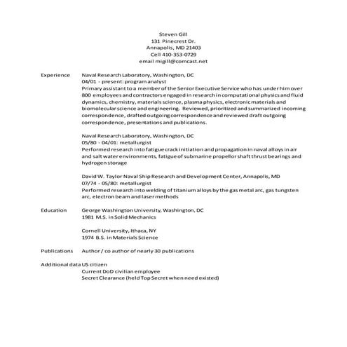 Steven Gill Resume | PDF