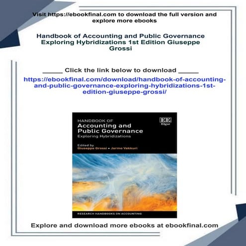 Handbook of Accounting and Public Governance Exploring Hybridizations ...