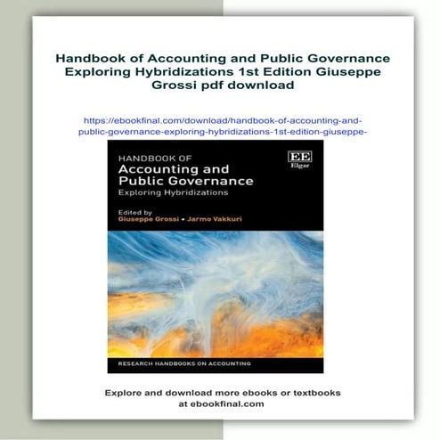 Handbook of Accounting and Public Governance Exploring Hybridizations ...