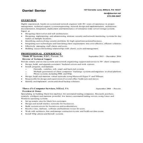 Daniel Senior Resume | DOCX