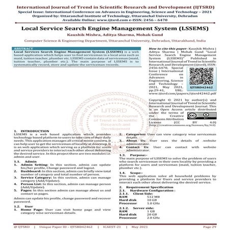 Local Service Search Engine Management System LSSEMS | PDF