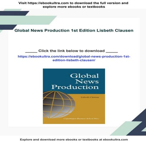 Global News Production 1st Edition Lisbeth Clausen | PDF
