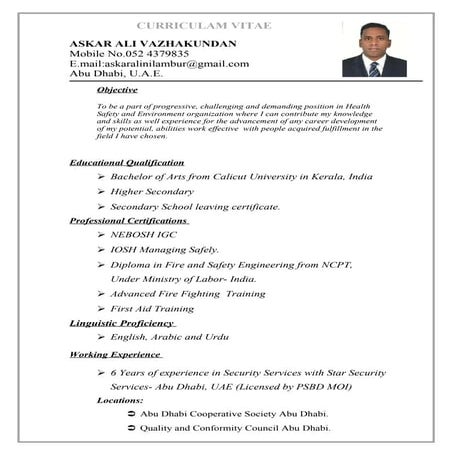 ASKAR NEW CV (1) | DOC | Business and Finance