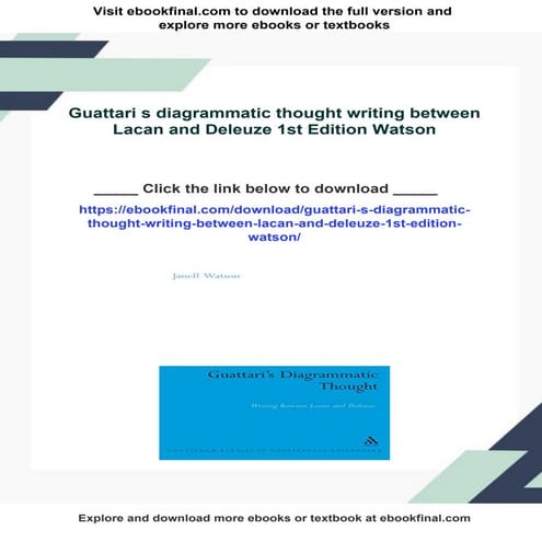 Guattari s diagrammatic thought writing between Lacan and Deleuze 1st ...