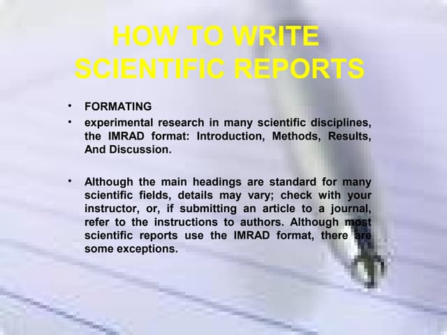 IMRAD FORMAT | PPT