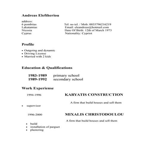 CV andros | RTF | Careers