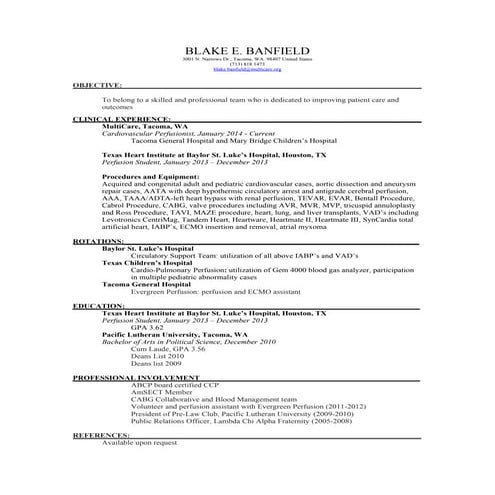Blake Banfield resume | PDF