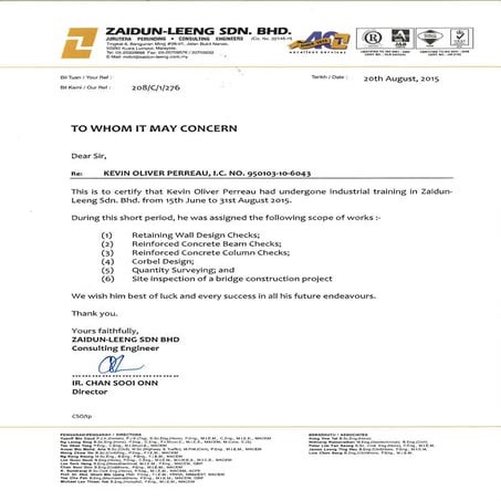 Zaidun-Leeng Reference Letter | PDF