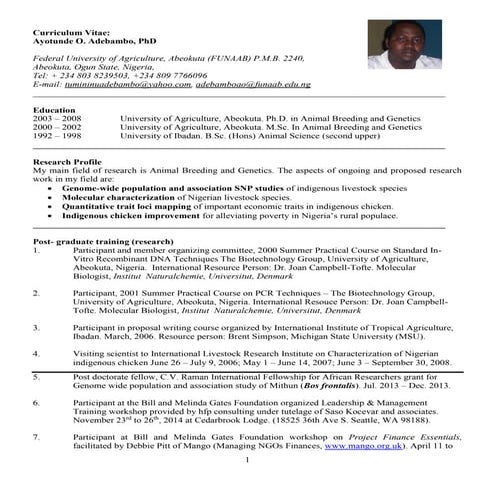 Adebambo cv | PDF