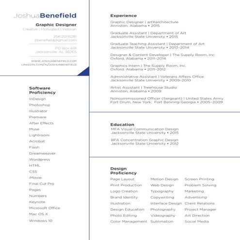 Joshua Benefield Design Resume | PDF