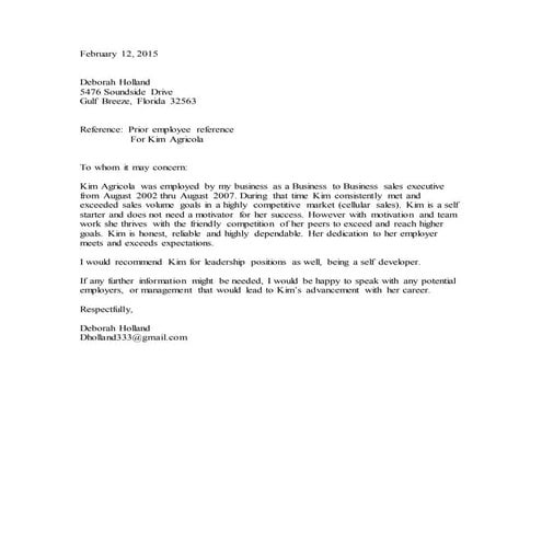 kim Agricola letter (1) | PDF