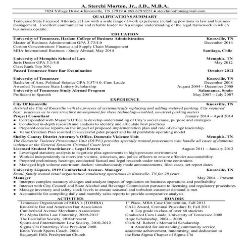 A. Sterchi Morton, Jr., J.D., M.B.A. Resume 2016 | PDF | Crime ...