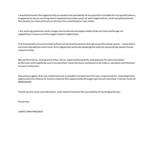 Cover letter Sample | DOCX