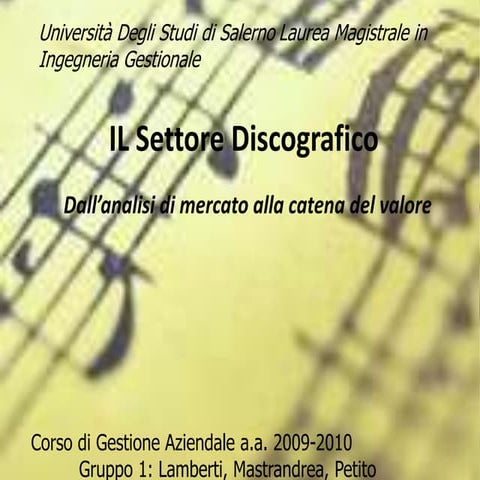 Il Settore Discografico | PPTX