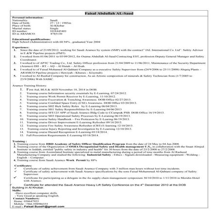 CV Faisal Al Saud 2014 | DOC