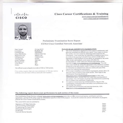 CCNA Certificate (1) | PDF