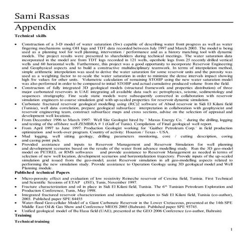 TECHNICAL APPENDIX TO THE RESUME | PDF