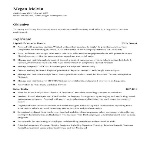 megan melvin resume | PDF