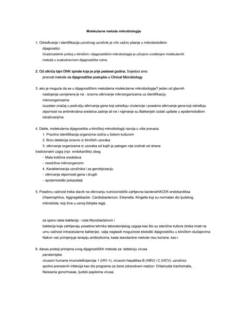 Metode genotipizacije patogena bolničkih infekcija | PPT