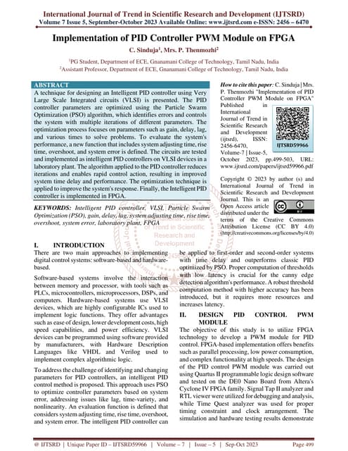 Implementation Of Pid Controller Pwm Module On Fpga Pdf