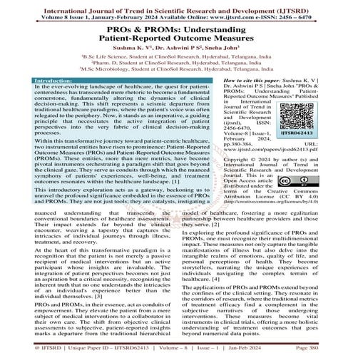 PROs and PROMs Understanding Patient Reported Outcome Measures | PDF