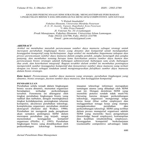 Bab 3 perencanaan kebutuhan sdm | PDF