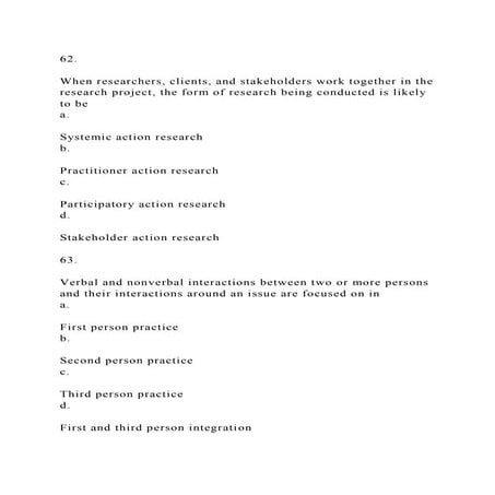 62.When researchers, clients, and stakeholders work together in .docx
