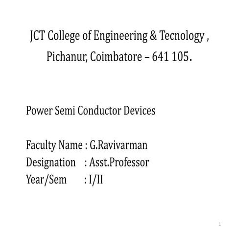 62 Power Semiconductor Devices 1 Ppt