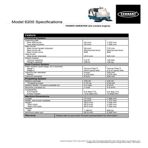 6200 spec sheet | PDF