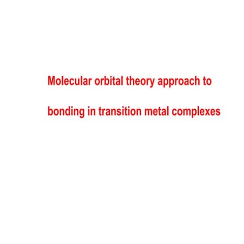 Charge-Transfer-Spectra. metal to metal, metal to ligand | PDF