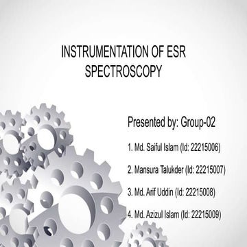 Electron spin resonance(ESR) spectroscopy | PPTX