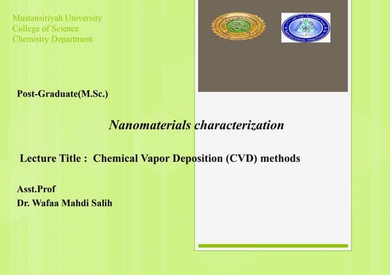 Chemical vapour deposition | PPTX