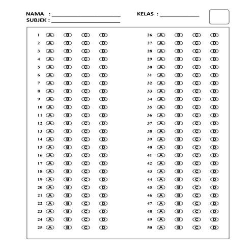 Omr sheet 200 questions pdf