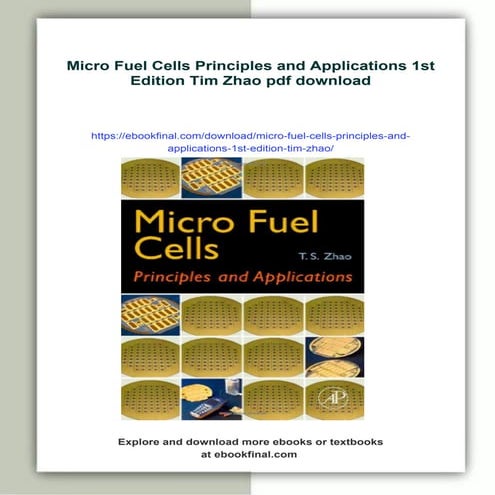Micro Fuel Cells Principles and Applications 1st Edition Tim Zhao | PDF
