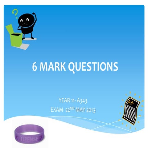 OCR GCSE Citizenship- 6 mark questions | PPTX