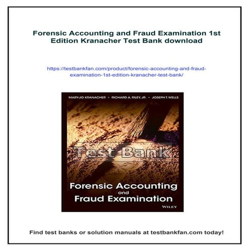 Forensic Accounting and Fraud Examination 1st Edition Kranacher Test ...