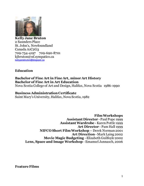 Shaun Motley Television Resume 2011 | DOC