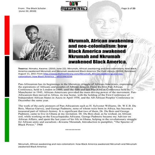 Nkrumah, African awakening and neo-colonialism: how Black America ...