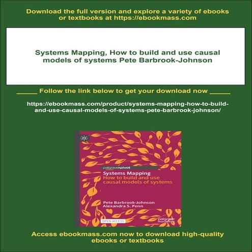 Systems Mapping, How to build and use causal models of systems Pete ...