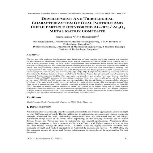 DEVELOPMENT AND TRIBOLOGICAL CHARACTERIZATION OF DUAL PARTICLE AND ...