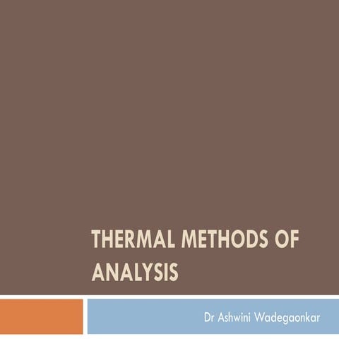 621 Unit 2.pdf thermak methods of analysis | PDF