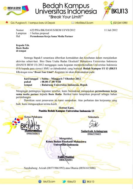 Surat pengantar proposal | DOC